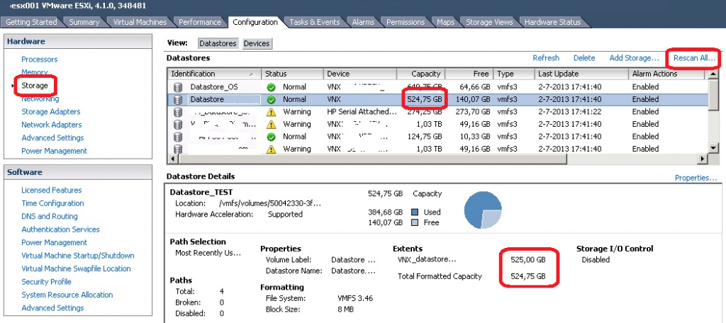 Live Vmware Datastore Expansion With Running Vms 50mu About Storage